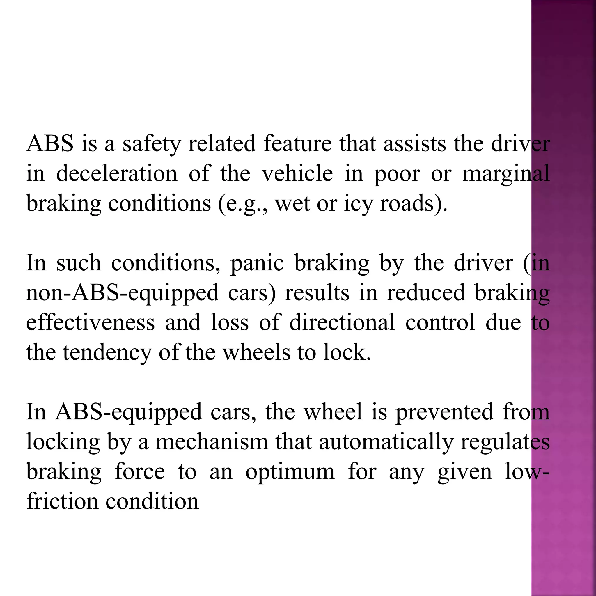 Antilock braking system (abs) | PPTX