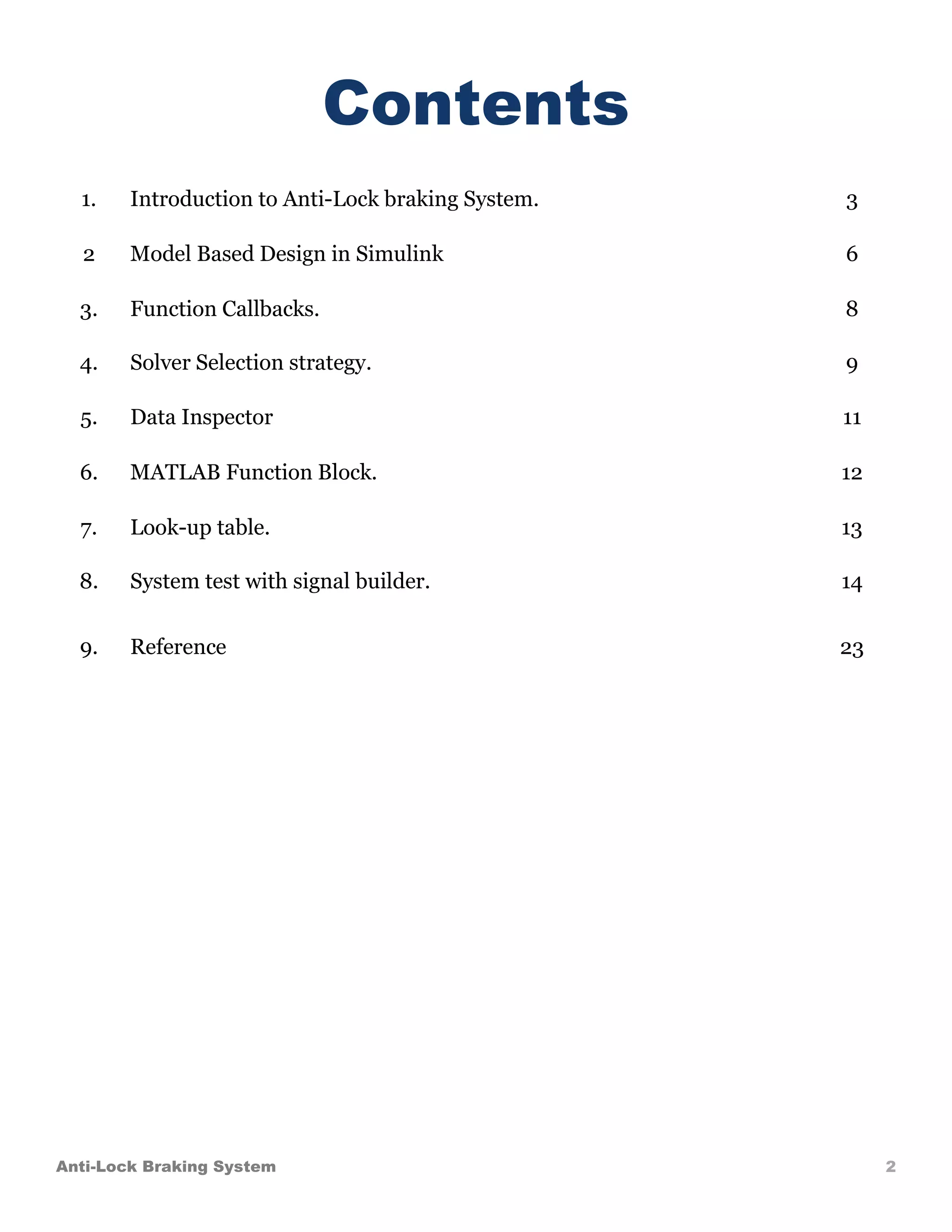 Anti lock braking (ABS) Model based Design in MATLAB-Simulink | PDF