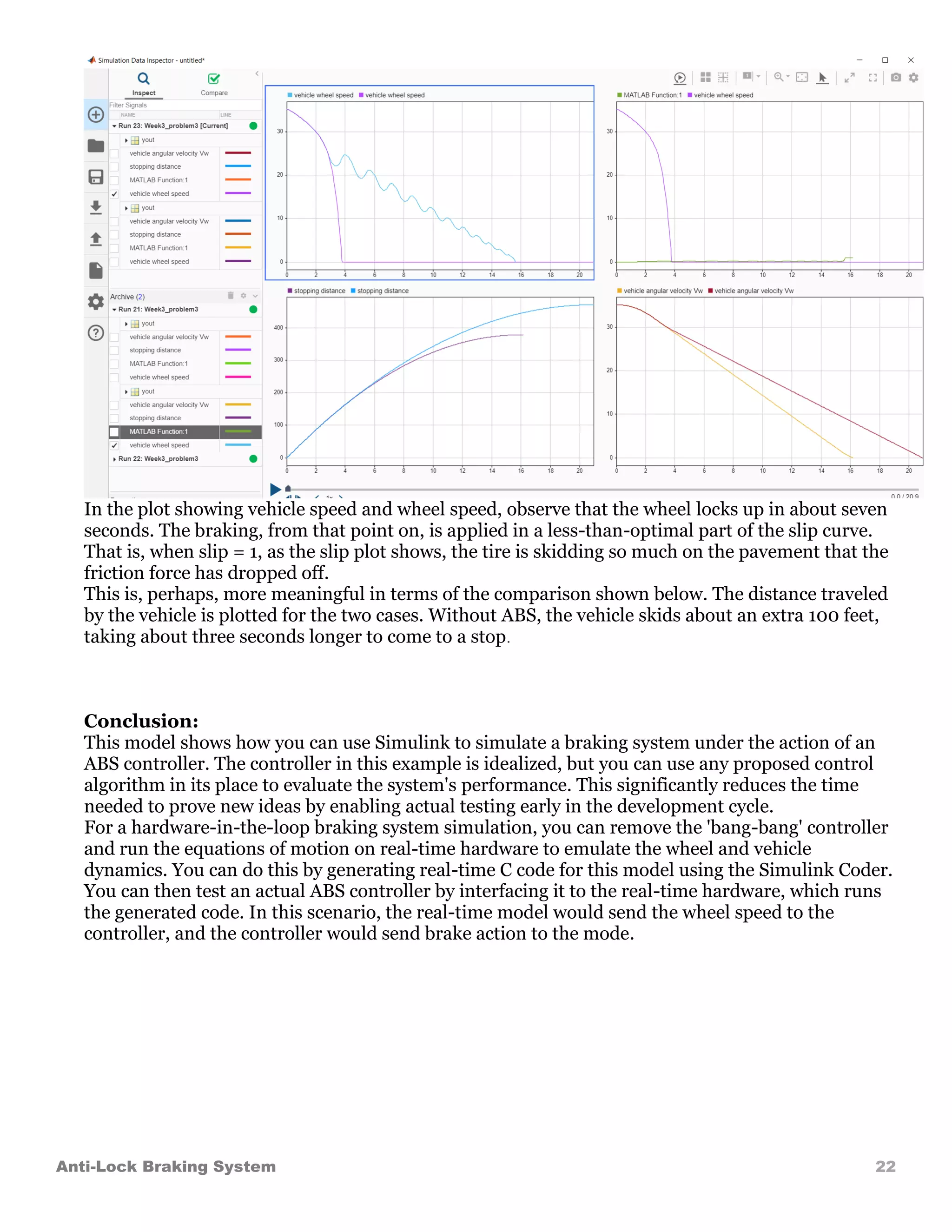 Anti lock braking (ABS) Model based Design in MATLAB-Simulink | PDF