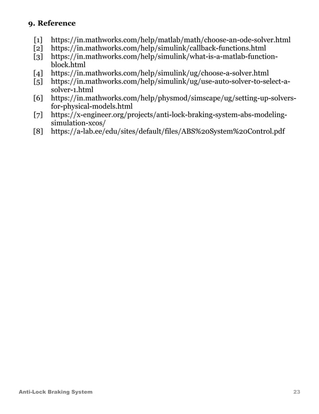 Anti lock braking (ABS) Model based Design in MATLAB-Simulink | PDF ...