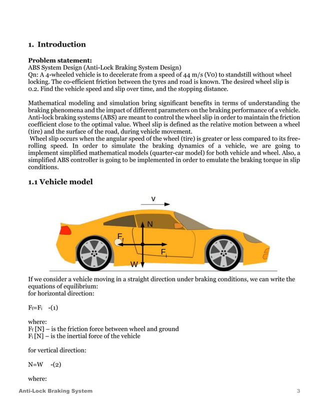 Anti lock braking (ABS) Model based Design in MATLAB-Simulink | PDF ...