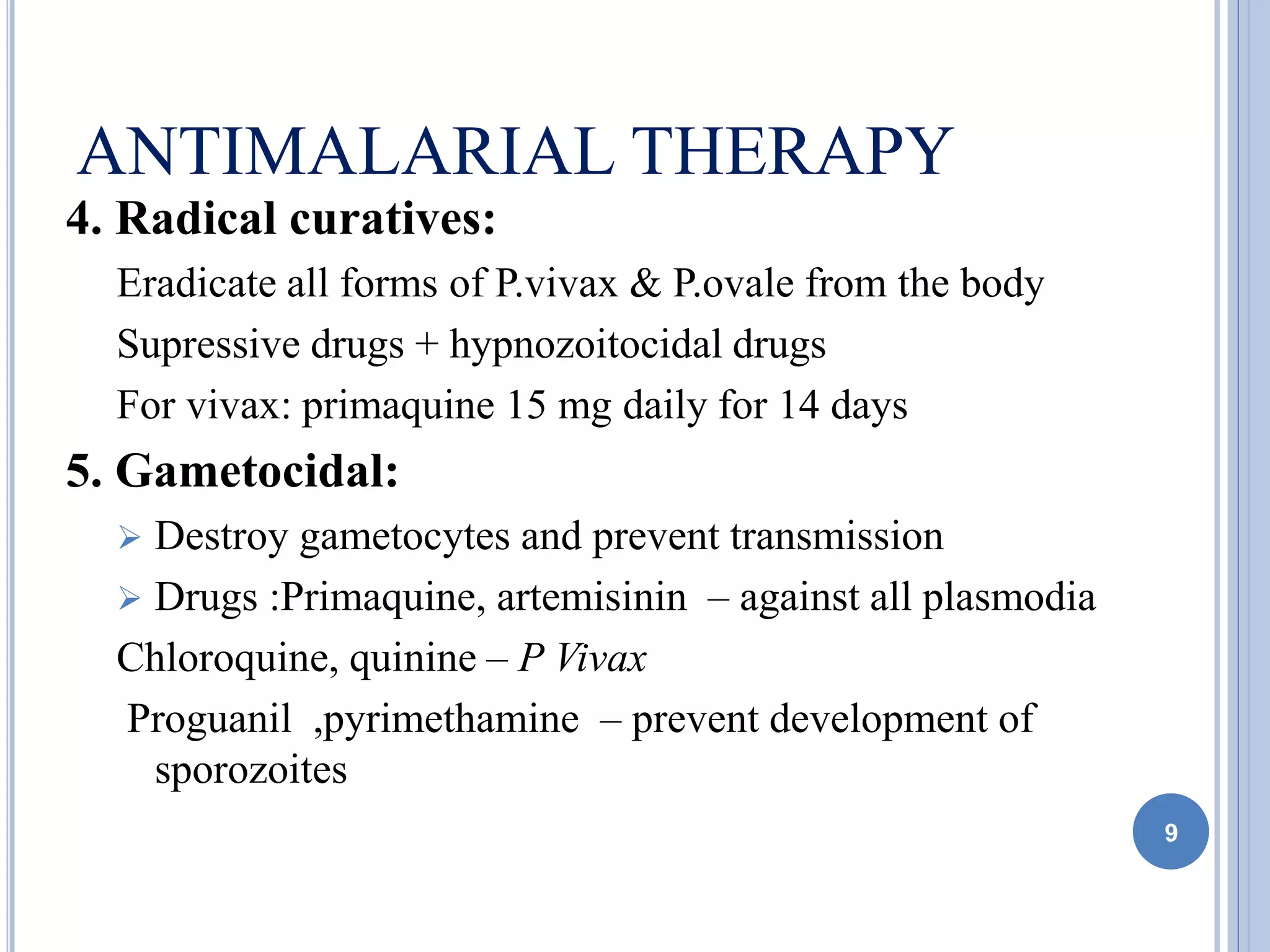 Anti malarial drug classification | PDF