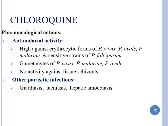 Anti malarial drug classification | PDF