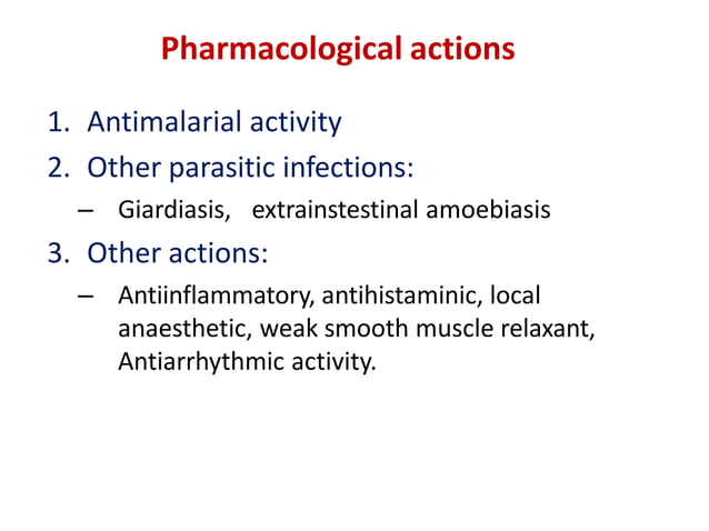 Antimalarial Drugs Pharmacology | PDF | Blood Disorders | Diseases and ...