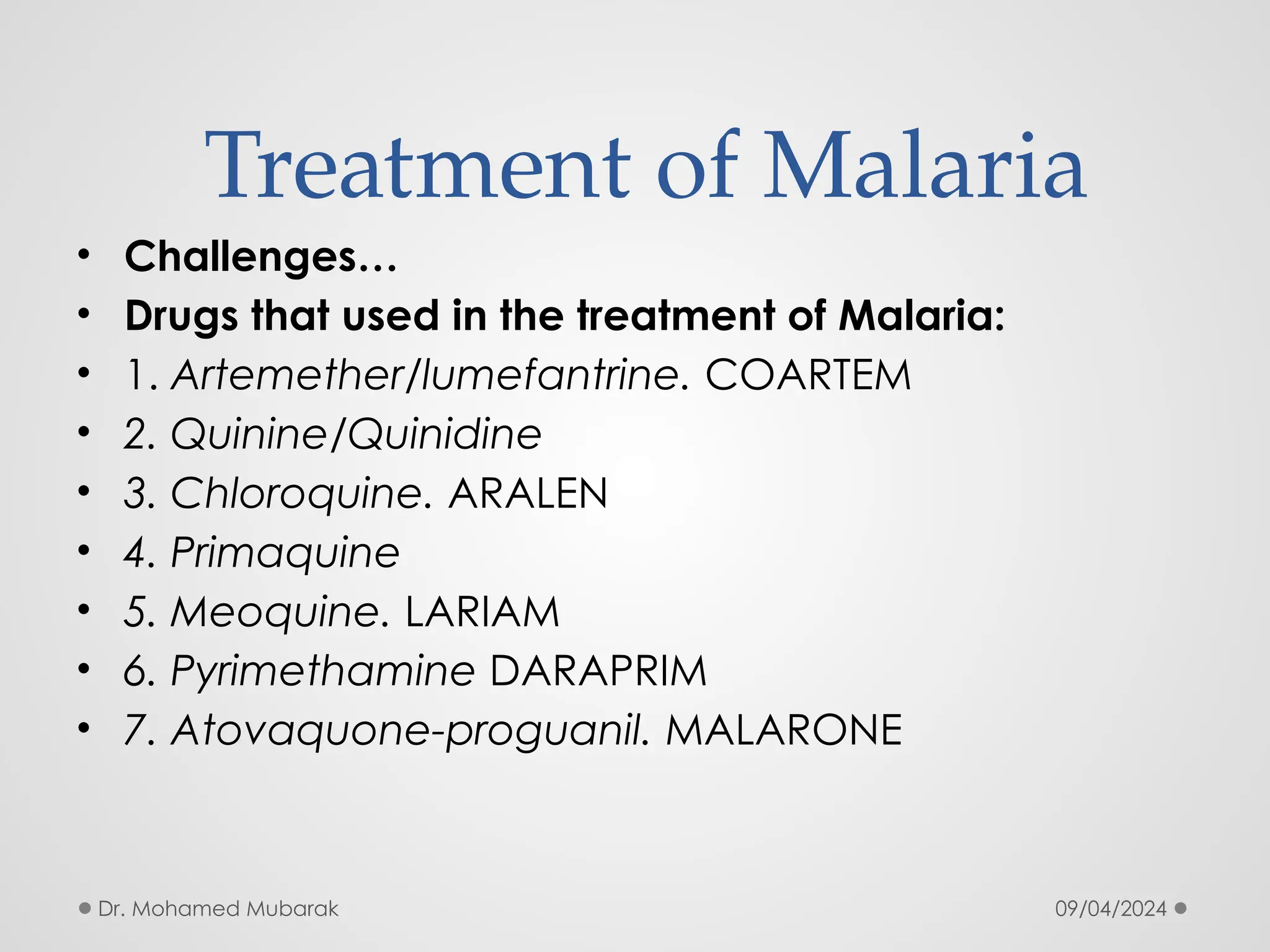 Antimalarial drugs important very drug.pptx