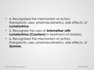 Antimalarial drugs important very drug.pptx