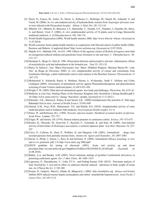 Antimalarial activity gardenia lutea and sida rhombifolia | PDF