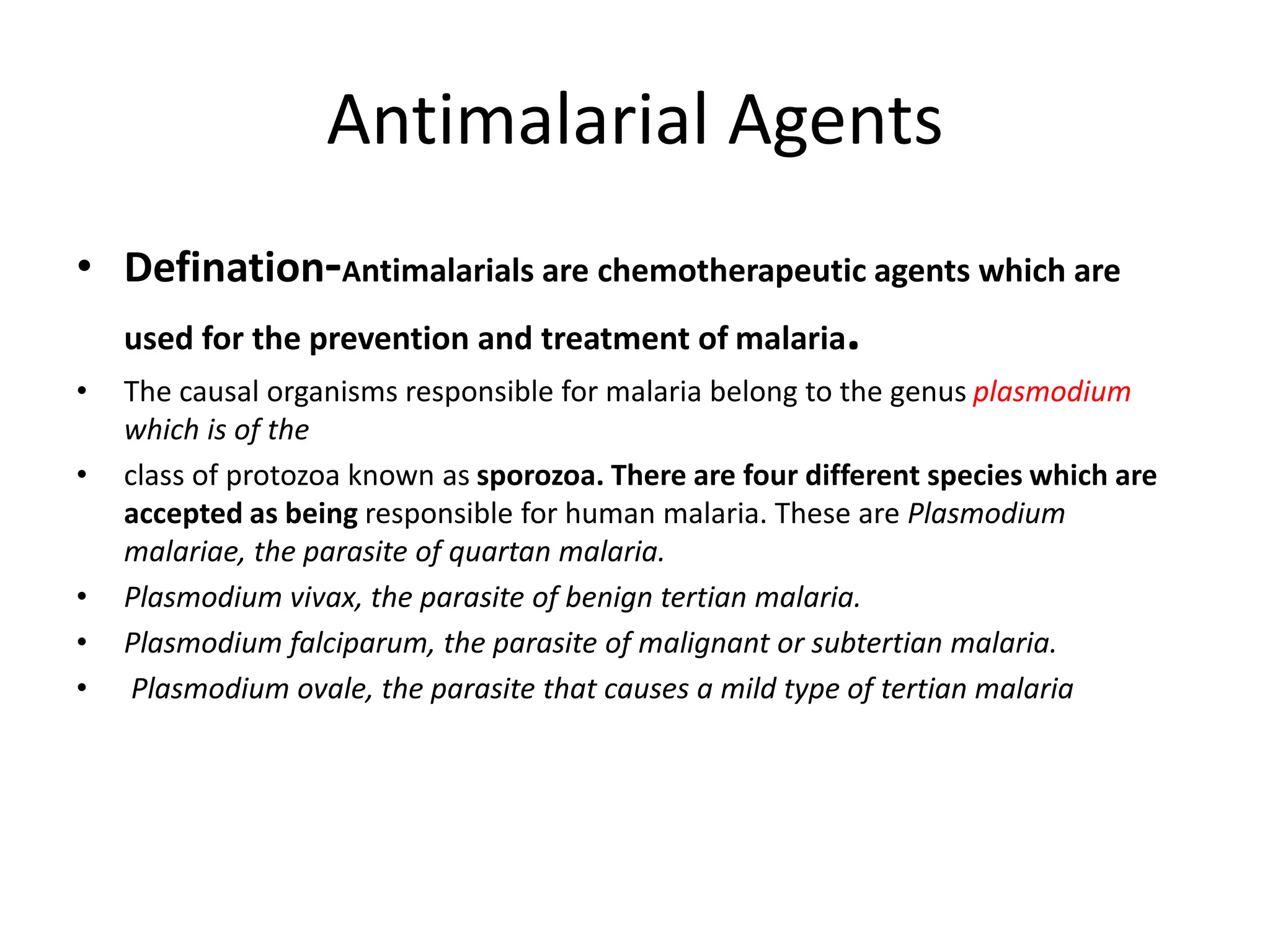 Antimalarial agents | PPTX