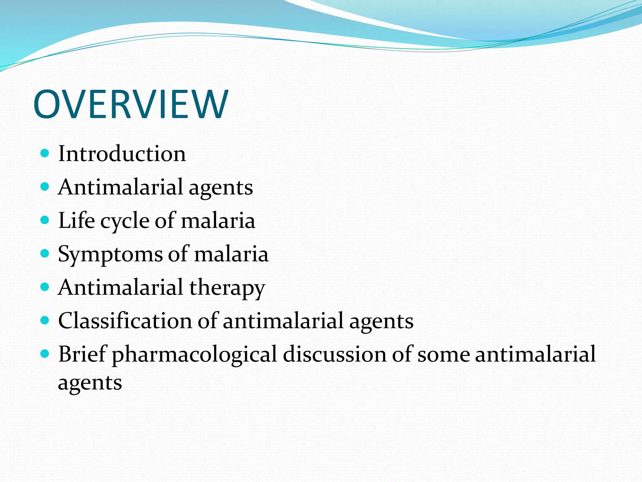 Pharmacology of Antimalarial agents & Antimalarial Therapy | PPTX