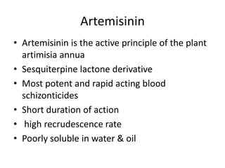 Antimalarial drugs | PPTX