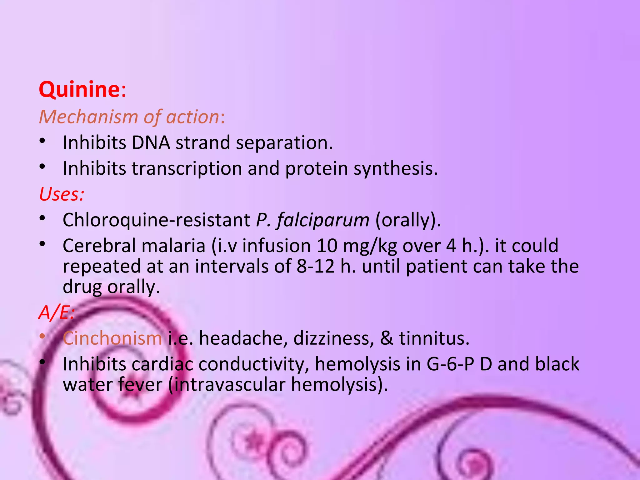 Antimalarial drugs | PPT | Pharmaceutical Drugs | Medical Health