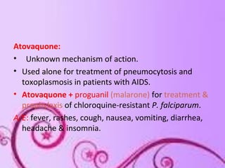 Antimalarial drugs | PPT | Pharmaceutical Drugs | Medical Health