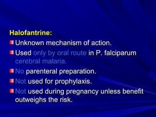 Antimalarial drugs | PPT