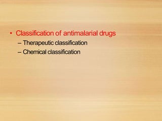 Antimalarial drugs | PPT | Free Download