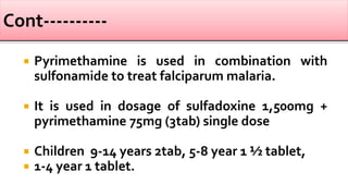 Antimalarial drugs | PPTX