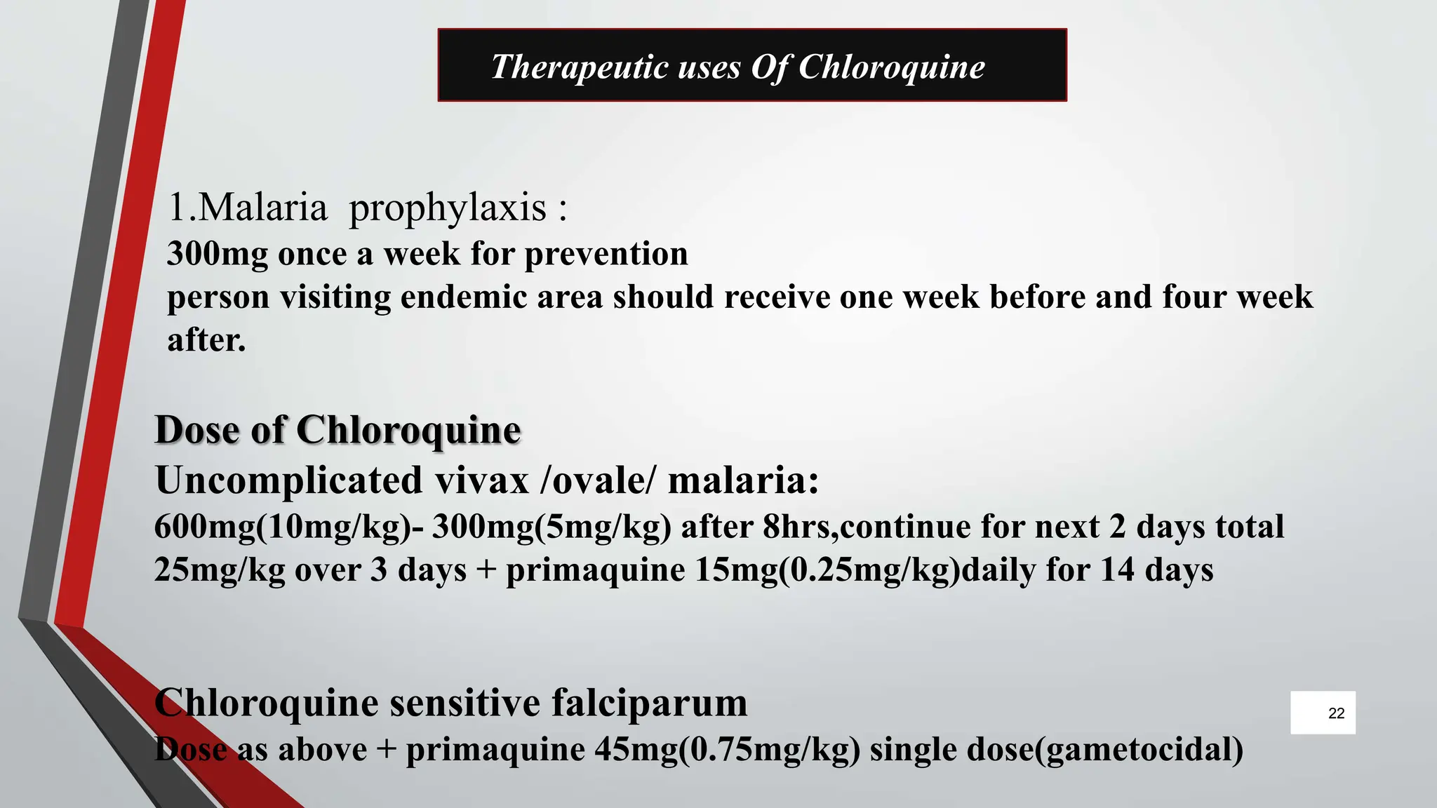 Antimalarial drugs and Regimens for malaria.pptx