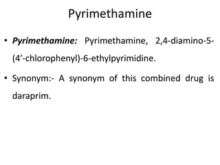 Antimalarial Drugs.pptx Pharm. D # year MC | PPT