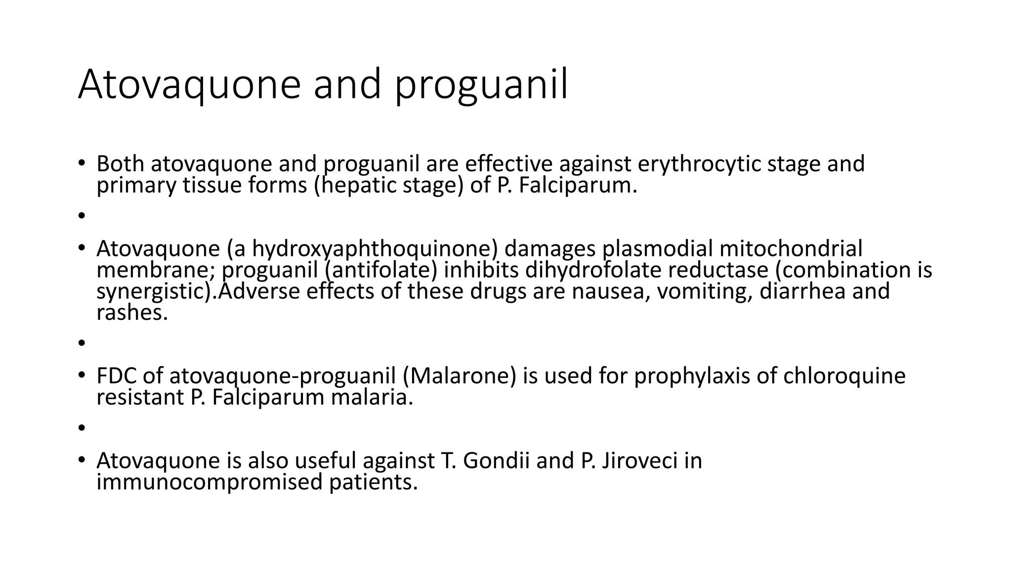 Antimalarial drugs _classification_overview.pptx | Chemistry | Science
