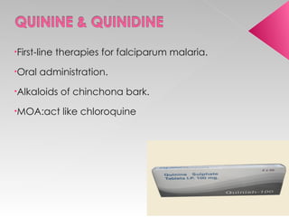 ANTIMALARIAL DRUGS . Department of pharmacology | PPT