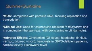 Antimalarial Drugs and their clinical uses.pptx