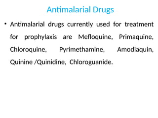 Antimalarial Drugs.pptx for PharmD IIIYear by Dr. Rakam Gopi Krishna | PPTX