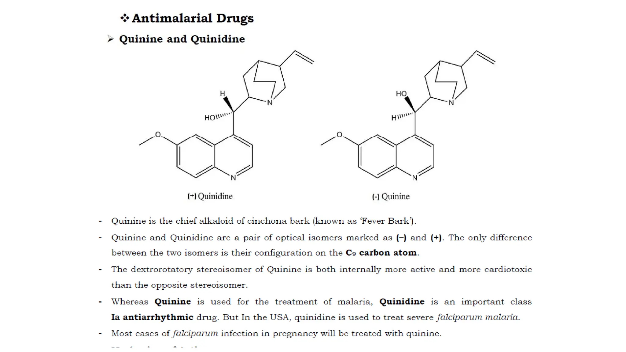 Antimalarial drugs - Part I (Medicinal Chemistry) | PPTX