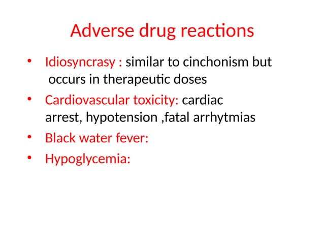 Anti Malarial Drugs Presentation Pharmacist | PPT