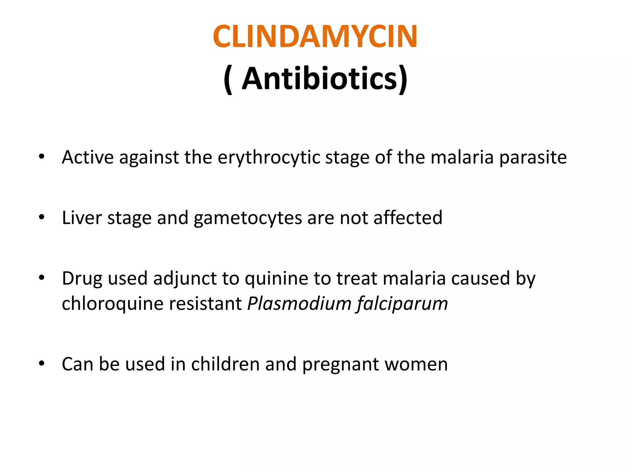 Antimalarial drugs | PPTX | Infectious Diseases | Diseases and Conditions