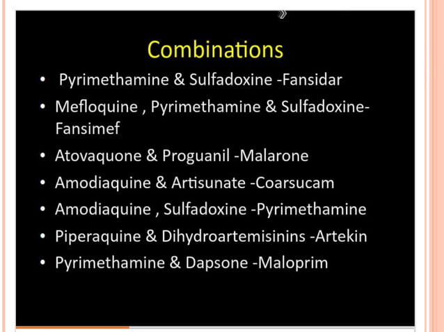 Antimalarials used in treatment, classification, mechanism of action | PPT