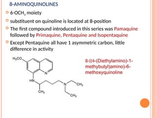 Antimalarials used in treatment, classification, mechanism of action | PPT