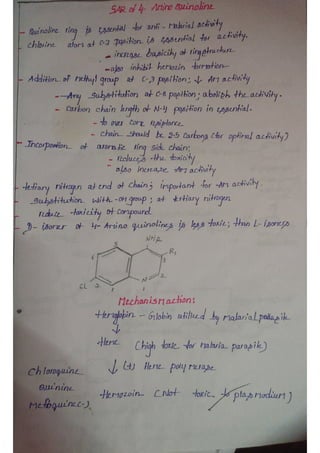 anti malarials drugs medicalchemistry 🦟 | PDF