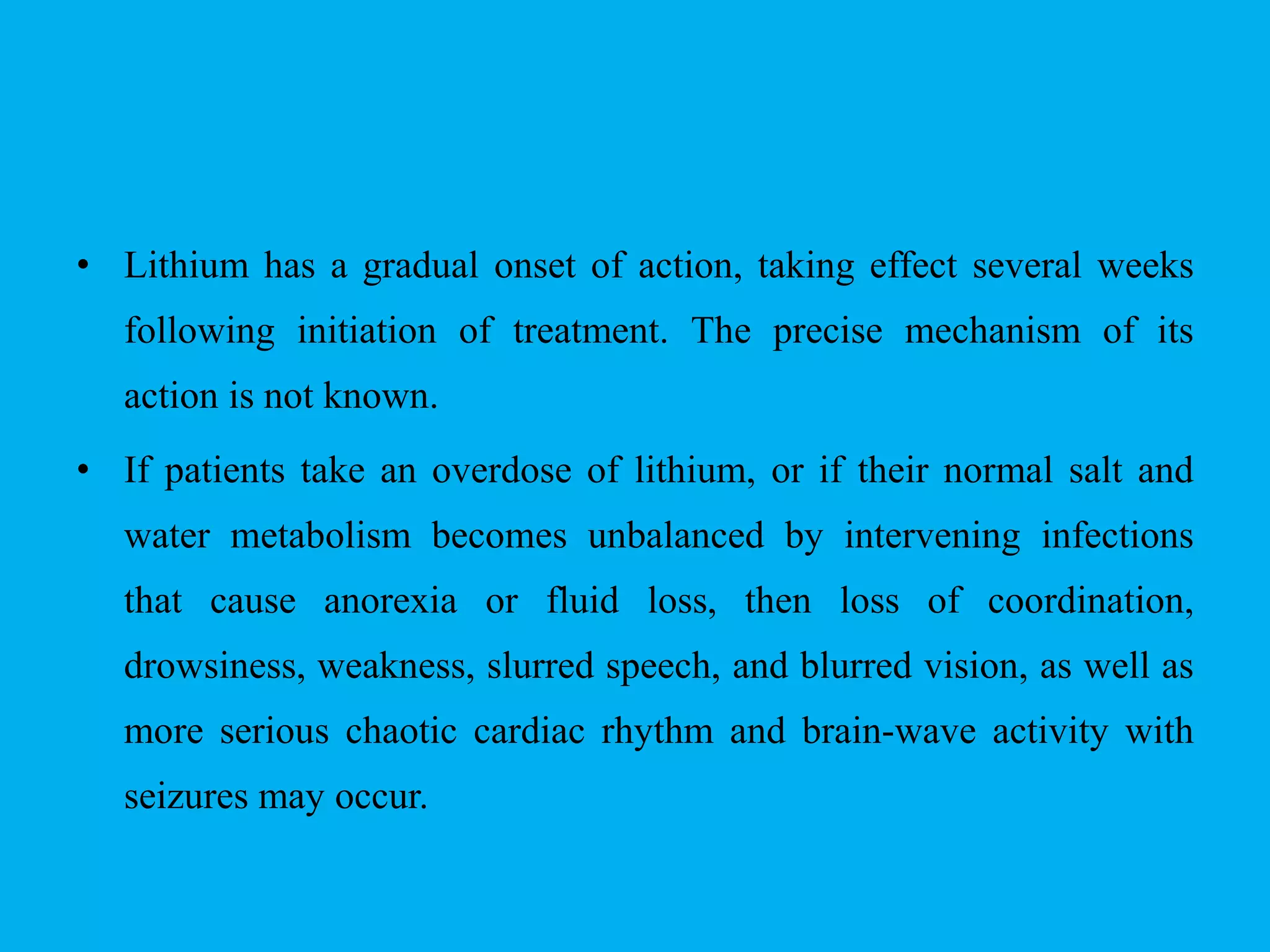 Antimanic drugs and its pharmacology | PPTX