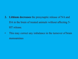 Antimanic drugs and its pharmacology | PPTX