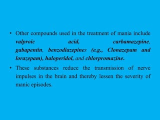 Antimanic drugs and its pharmacology | PPTX