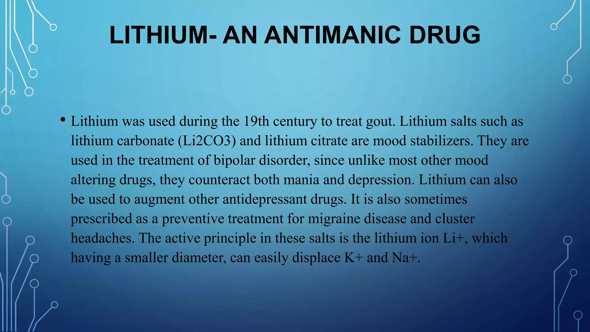 Anti manic drug lithium | PPTX