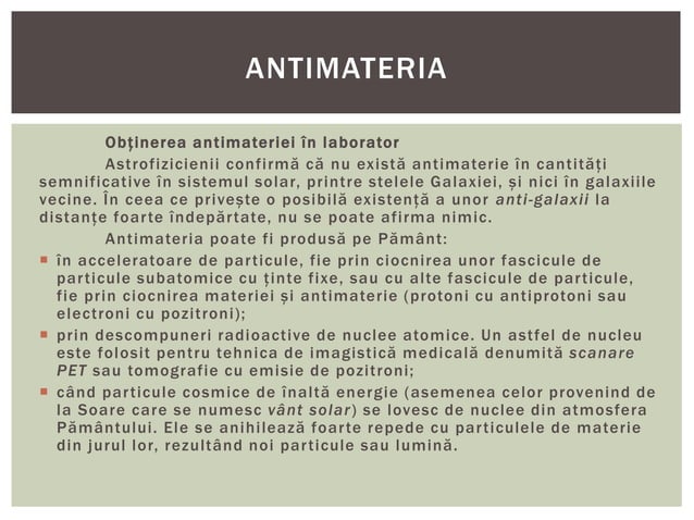 Materie si antimaterie | PPT