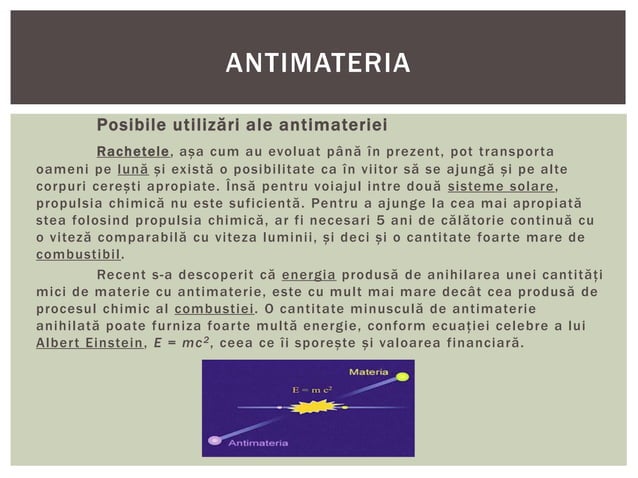 Materie si antimaterie | PPT