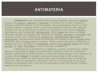 Materie si antimaterie | PPTX