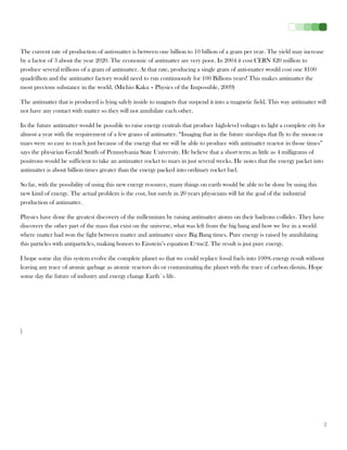 Antimatter Essay | DOCX