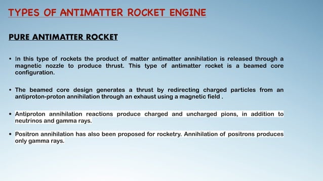 ANTIMATTER ROCKET PROPULSION | PDF