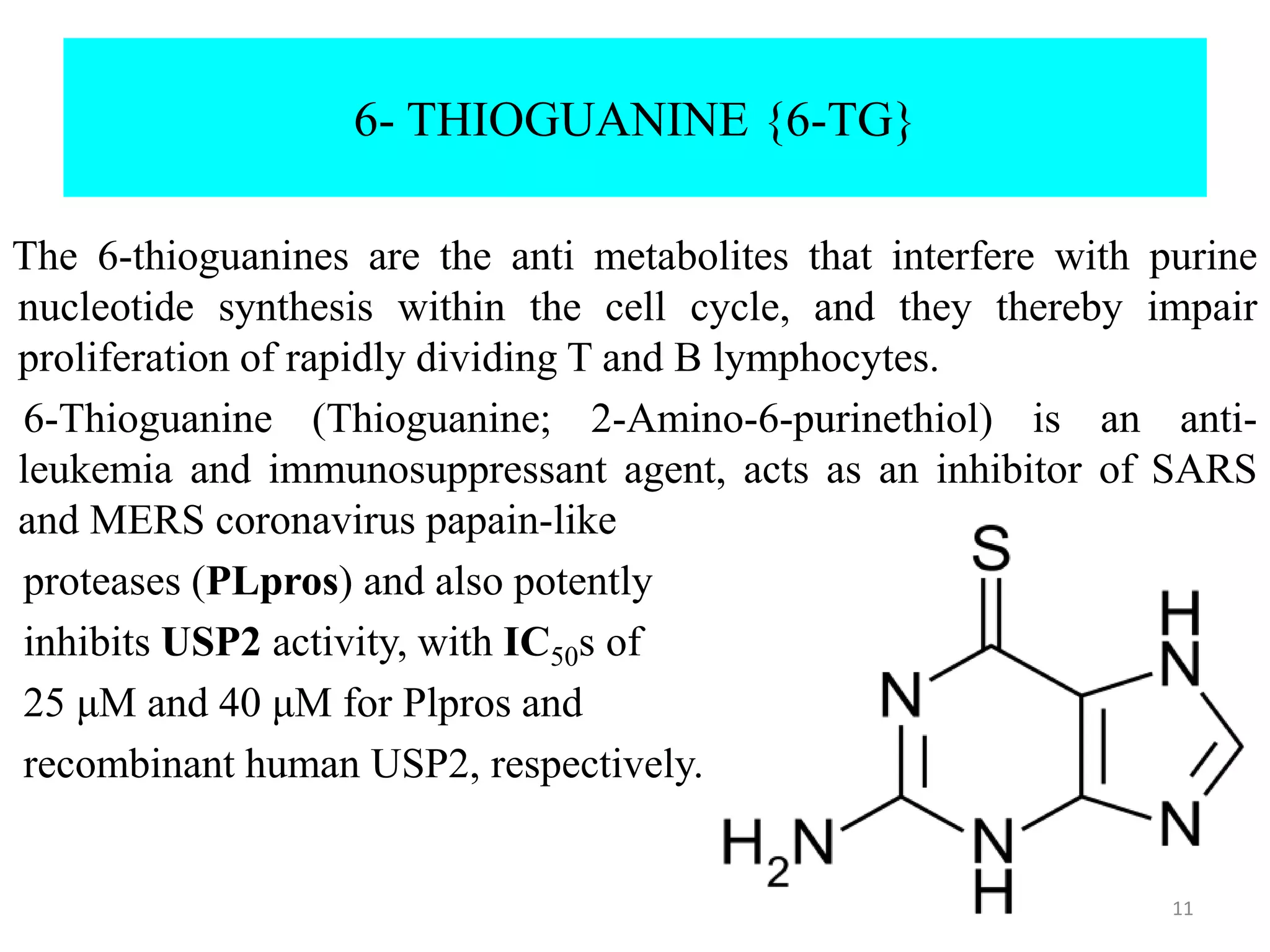 ANTIMETABOLITES & 6- THIOGUANINE.pptx | Cancer | Diseases and Conditions