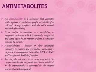 Antimetabolites and suicide inhibitors | PPTX