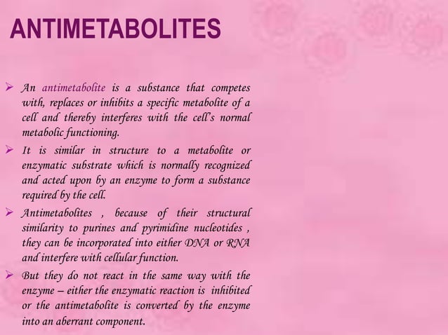 Antimetabolites and suicide inhibitors | PPTX