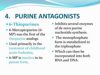 Antimetabolites in cancer chemotherapy | PPTX