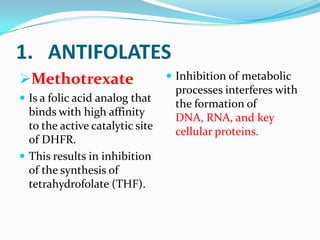 Antimetabolites in cancer chemotherapy | PPTX