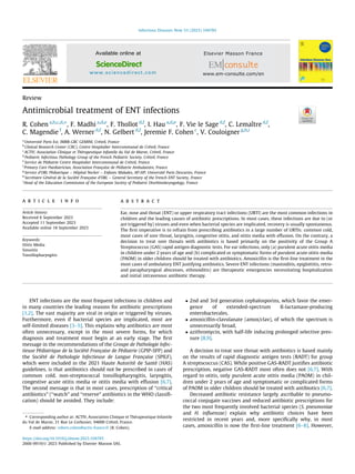 Comprehensive Review of Antimicrobial Treatment for Pediatric ENT ...