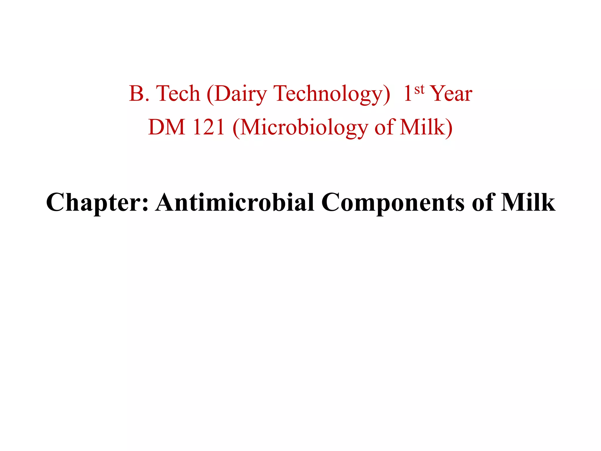 Antimicrobial activity raw milk | PPTX