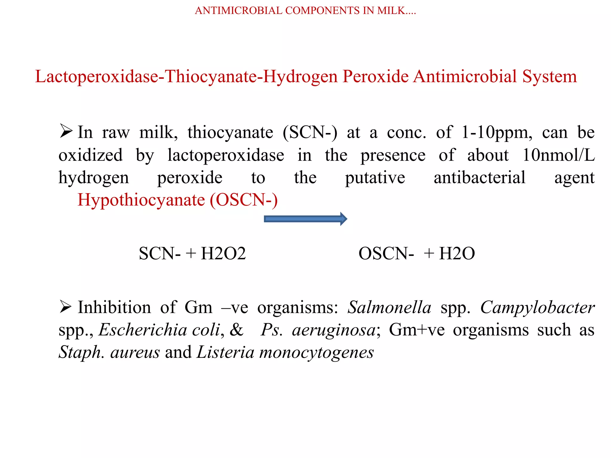 Antimicrobial activity raw milk | PPTX