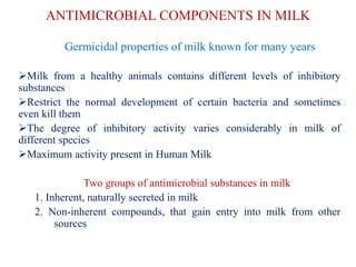 Antimicrobial activity raw milk | PPTX