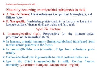 Antimicrobial activity raw milk | PPTX